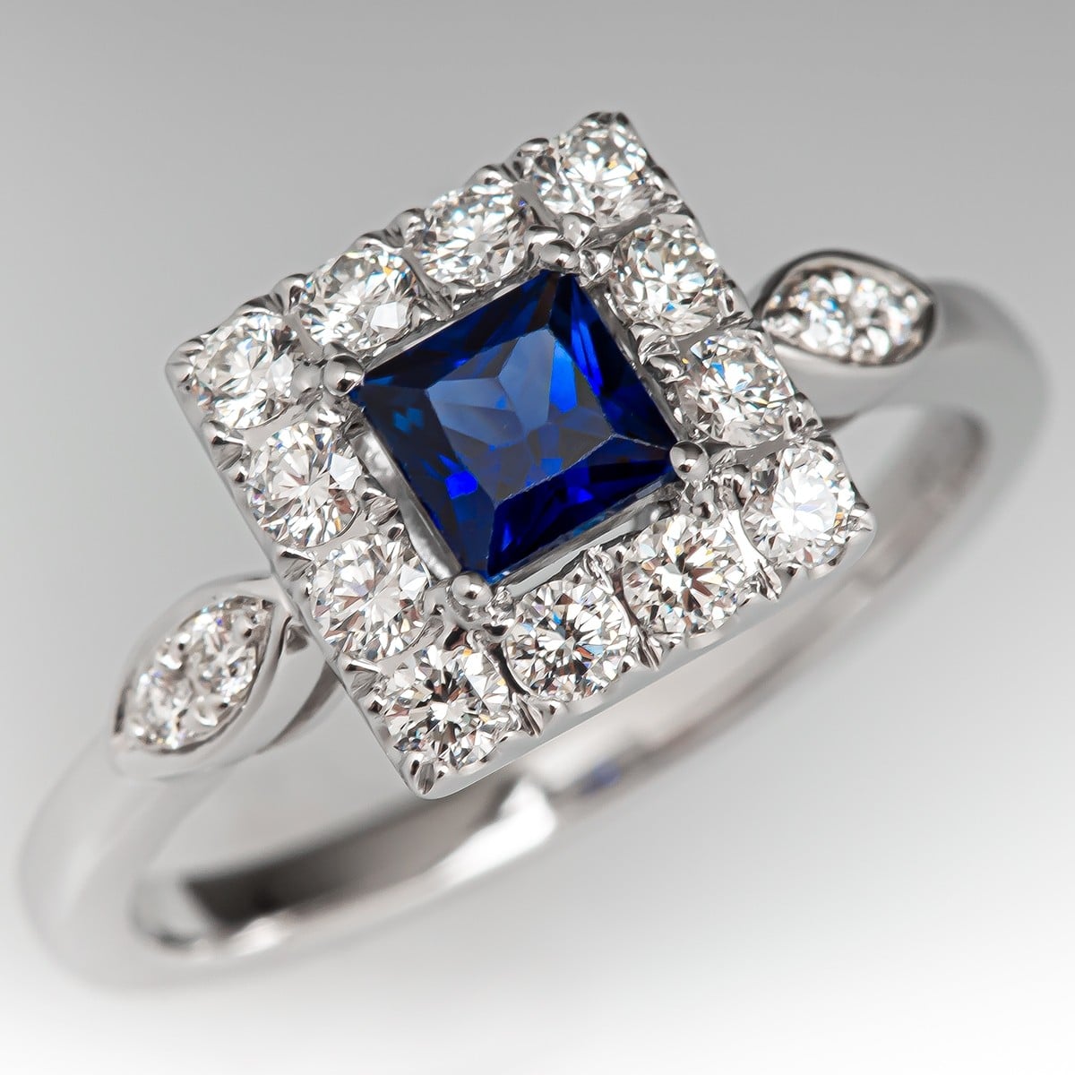 Blue Diamond Engagement Rings Princess Cut