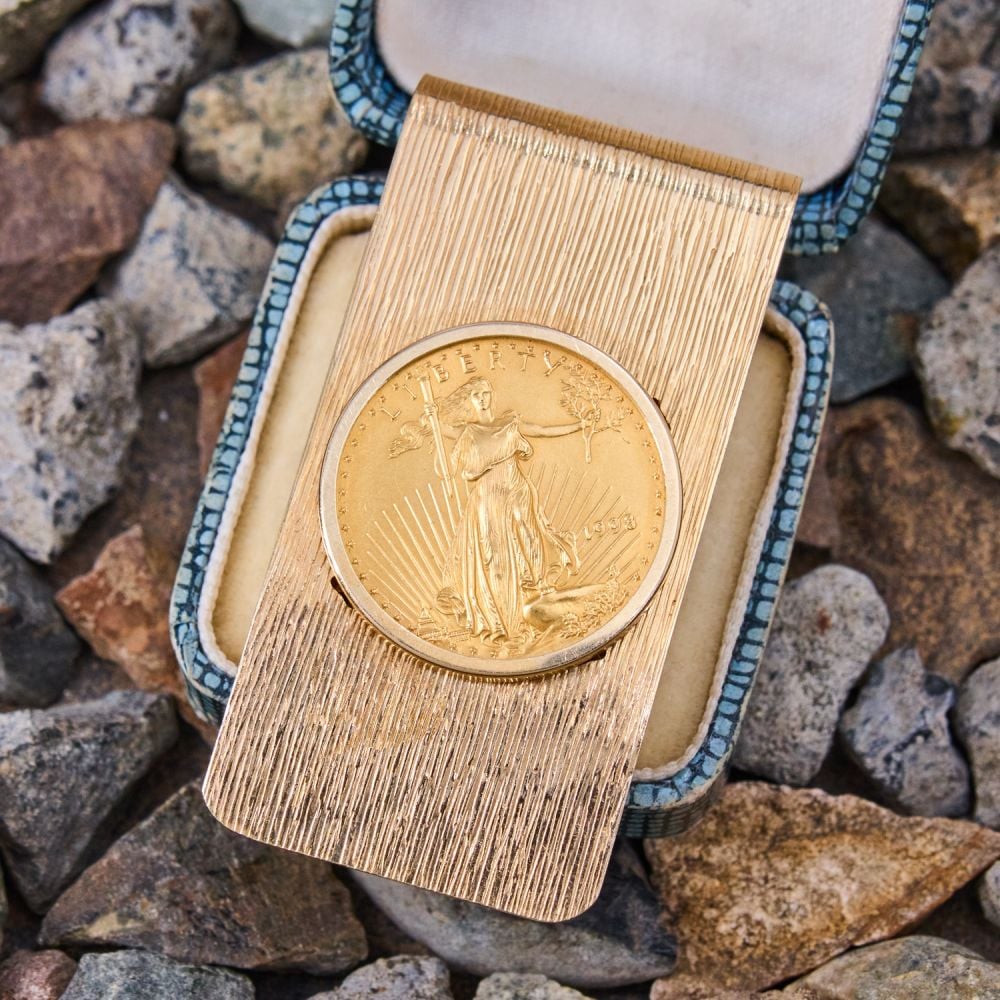 1998 American Gold Coin Money lip 14K Yellow Gold